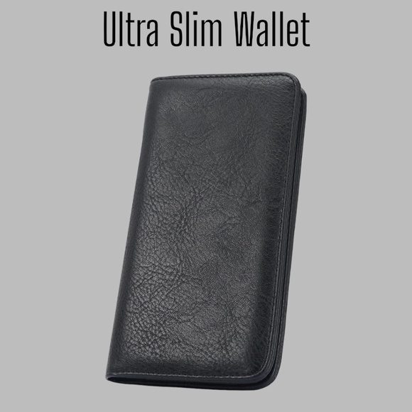 Bags | Ultra Slim Thin Rfid Blocking Vegan Leather Bifold Wallet In ...